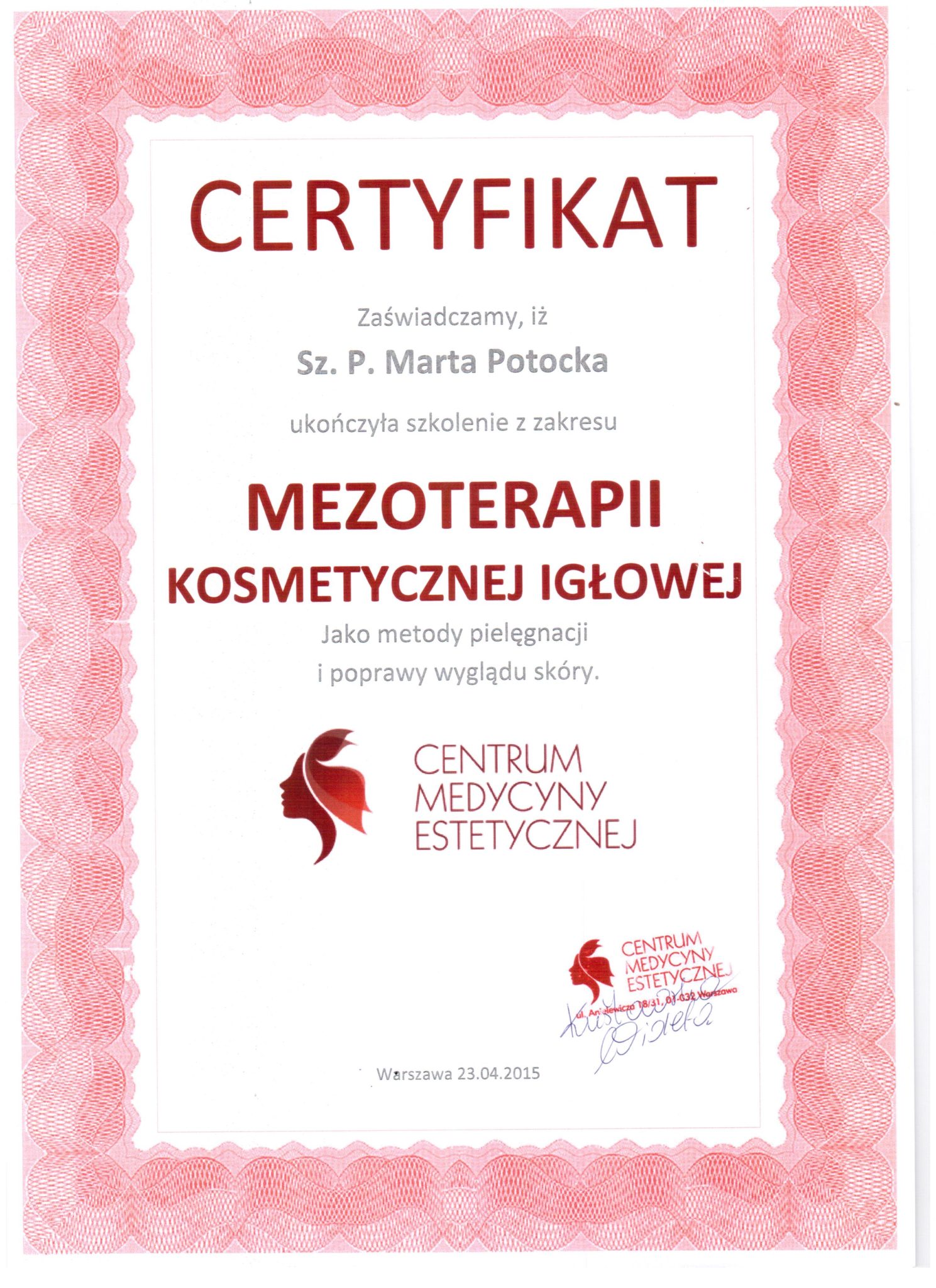 O nas – GABINET KOSMETOLOGICZNY MARTA POTOCKA